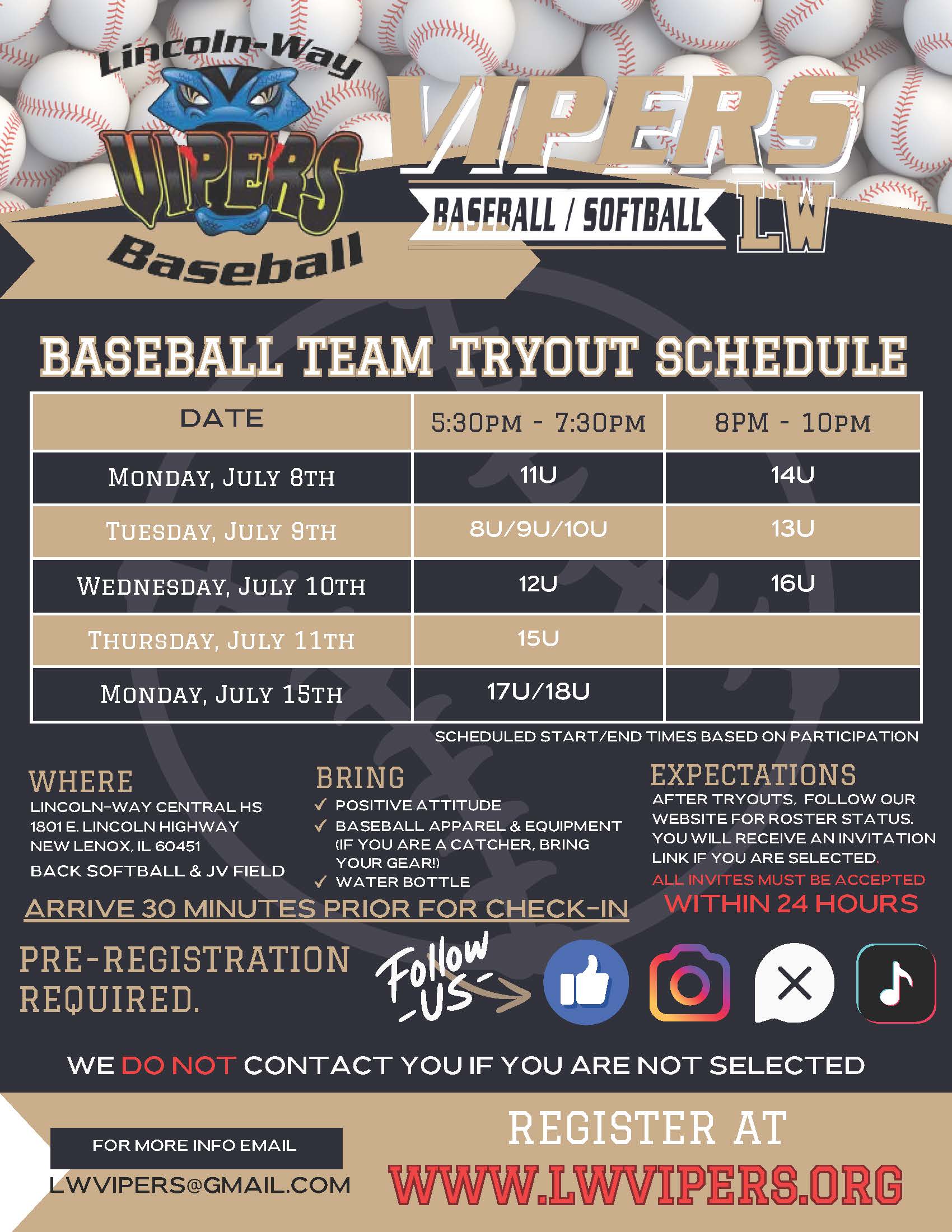 Lincoln Way Vipers – Official page of Lincoln Way Vipers Baseball and ...